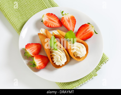 Czech cream-filled gingerbread cookies (Stramberk ears) with fresh ...