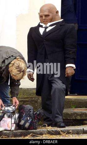 Dan Starkey as Sontaran Commander Strax Shooting a scene for the BBC ...