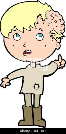cartoon boy with growth on head with speech bubble Stock Vector Image ...