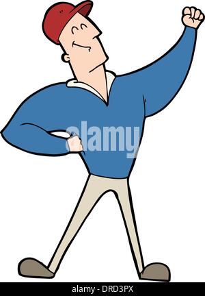 cartoon man striking heroic pose Stock Vector Image & Art - Alamy