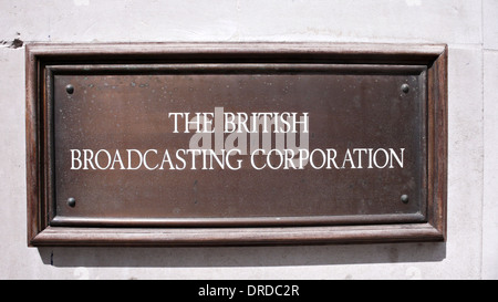 BBC sign outside Broadcasting House, Portland Place, London Stock Photo ...
