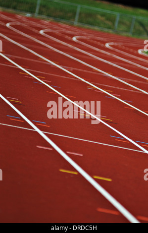 Sports Track orange and white with lines and curves Stock Photo - Alamy
