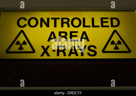 Xray sign, controlled area in an NHS hospital Stock Photo - Alamy
