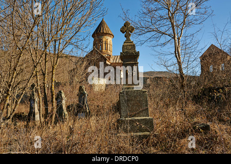 graveyard with tombs at cemetery of orthodox Pitareti Monastery ...