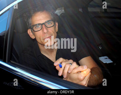 Ben Stiller signs autographs as he leaves a studio Burbank, California ...