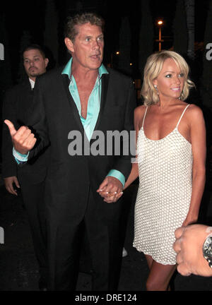 David Hasselhoff and Hayley Roberts at the Los Angeles premiere of ...