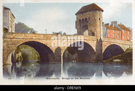 Monnow Bridge Reflection Monmouth Monmouthshire Wales Stock Photo ...