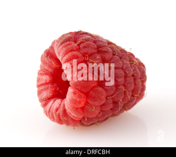 Single red raspberry isolated on white background. Studio shoot Stock ...