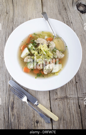 irish chicken stew in a white bowl Stock Photo - Alamy