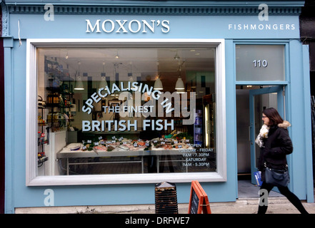 Traditional British Fishmongers Shop Window Display With Fresh Fish ...