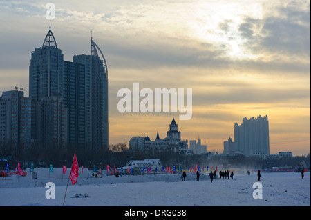 Harbin Winter Frozen Songhua River Stock Photo - Alamy