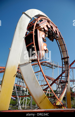 Looping rollercoaster track Stock Photo - Alamy