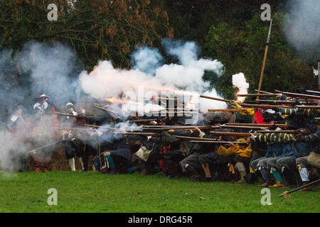 British soldiers discharge muskets fire at "patriots" defending ...