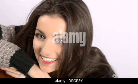 When Irish eyes are smiling--beautiful young Irish girl smiles a Stock ...
