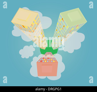City on small planet. Architecture concept Stock Photo - Alamy