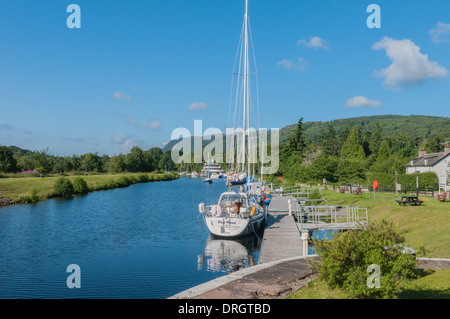 Yachts on the Caledonian Canal at Dochgarroch nr Inverness Highland ...