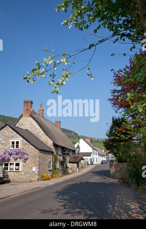 Village centre and Harbour Inn, Axmouth, Devon Stock Photo - Alamy