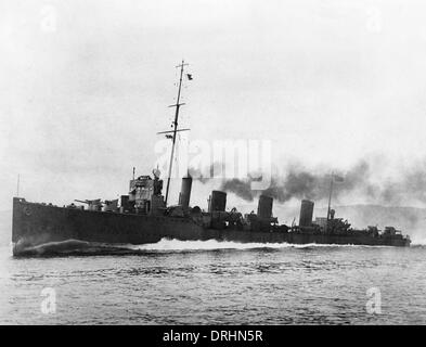 HMS Broke, British destroyer, WW1 Stock Photo - Alamy
