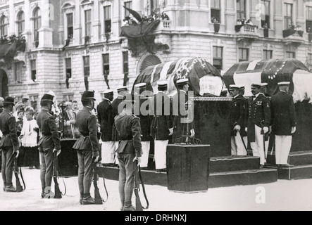 Coffins of Archduke Franz Ferdinand and his wife Sophie, 1914 Stock ...