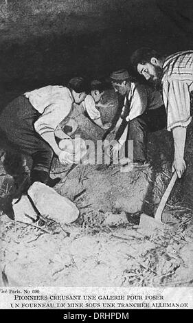 French sappers (laying explosive charges) during world war one Stock ...