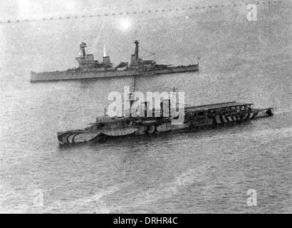 HMS Vindictive, converted to an aircraft carrier Stock Photo - Alamy