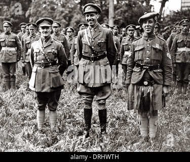 World War 1. Smiling British soldiers enter Lille, France. Photo was ...