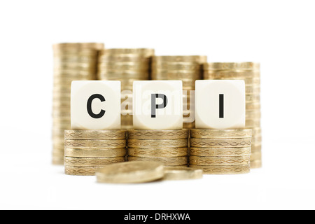 Consumer Price Index word on a banner hold by group of puppets, 3D ...