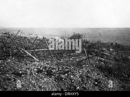 German barbed wire, Western Front, France, WW1 Stock Photo - Alamy