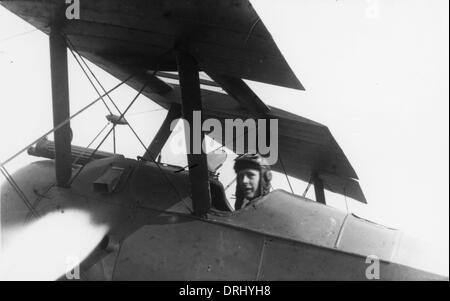 British RE8 biplane and pilot, WW1 Stock Photo - Alamy