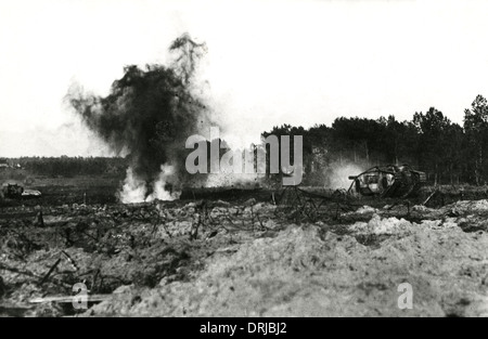 American tanks in action, western front, WW1 Stock Photo - Alamy