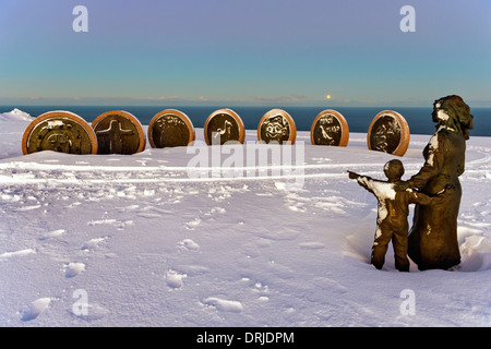 The Children of the World monument, North Cape (Nordkapp), northern ...