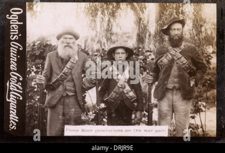 Anglo-Boer War. Three generations of boer warriors. Vintage engraved ...