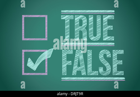 True and false check box written on a blackboard Stock Photo - Alamy