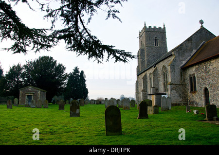 Tharston, Norfolk. St Mary's Church in the Norfolk village of Tharston ...