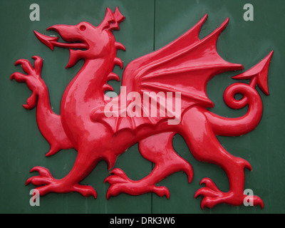 Welsh red dragon Y Ddraig Goch with the same features as on the flag ...