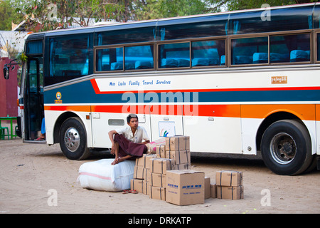 Myanmar Bagan bus Stock Photo - Alamy