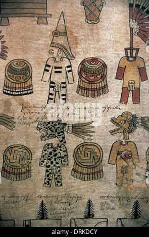 Pre-Columbian Art. Aztec period. Mexico. Collecting taxes. Codex ...