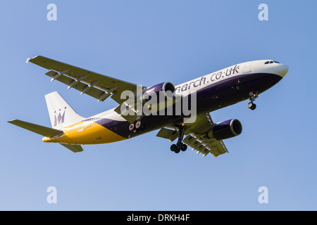 Monarch airbus A300 to land Stock Photo - Alamy