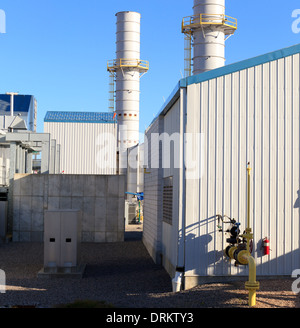 Gas turbine exhaust stack at an Electric cogeneration plant Stock Photo ...