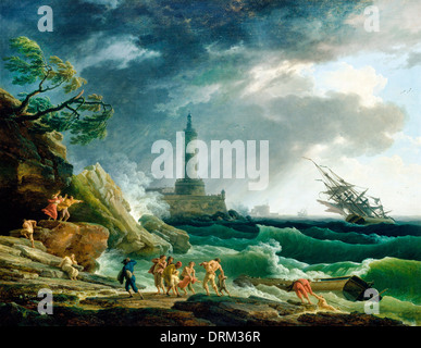 A Storm on a Mediterranean Coast by Claude-Joseph Vernet Stock Photo ...