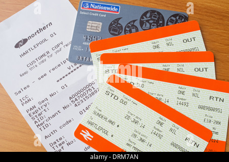 Train tickets and credit card receipt Stock Photo - Alamy