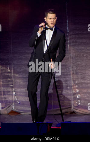 Michael Buble, Canadian singer, performs prior to the FIFA World Cup ...