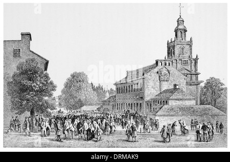 Old State House, Philadelphia, USA. Erected 1735. From a 19th century ...
