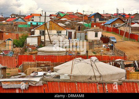 Mongolia - Ulan Bator (Ulaanbaatar). Suburbs, slums Stock Photo ...