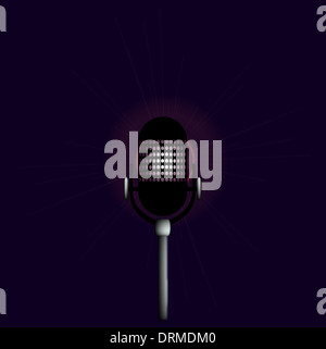 A classic old valve microphone warming up its valve inside a smoke ...