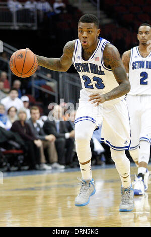 Seton Hall guard/forward Fuquan Edwin (23) celebrates after a basket ...