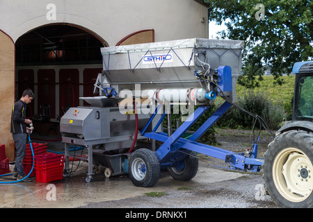 Grape destemming machine, Chateau de la Selve, Grospierres, Ardeche ...