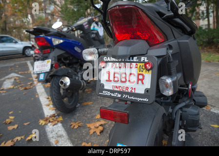 Special Under 21 license plate on motor scooters and motorcycles on the ...