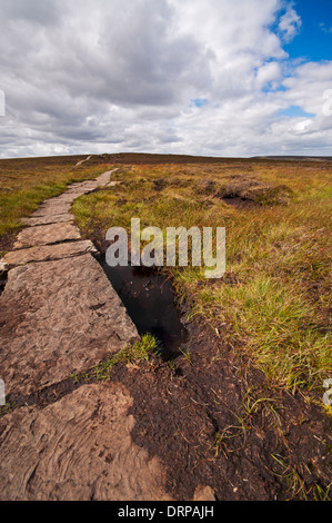 Footpath to Back Tor from Lost Lad on Derwent Edge in the Peak District ...