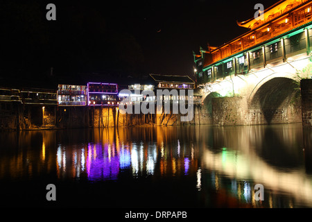 Riverside, old town of Fenghuang, Hunan Province, China, Asia Stock ...